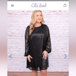 Chic Soul | Dresses | 3x Black Sequin Dress From Chic Soul Never Worn ...